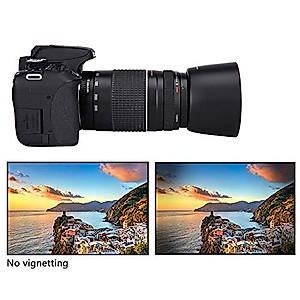 JJC Camera Lens Hood Shade Fits for Canon EF 75-300mm f/4-5.6 III USM & Canon EF-S 55-250mm f/4-5.6 is II Lens Replaces Canon ET-60 Hood Reverse Attaching -Black