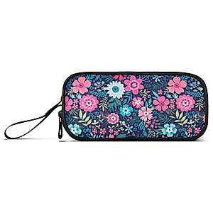 Fisyme Cute Flower Floral Pencil Case Large Capacity Pen Box Makeup Pouch Holder Organizer Stationery Bag for School Office College Traval Adults