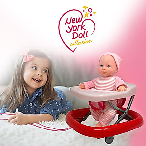 Baby Doll Set with 12 Inch Soft Baby & Foldable Small Baby Doll Walker, Soft Baby Doll Accessories Set, Baby Doll Toys, Baby Doll with Accessories, Learn to Walk Baby Dolls for Toddlers 3+