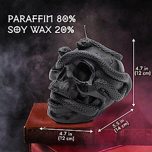 LIDY Big Black Skull Candle 36hr Burn - Unique Candles for Gothic Decor - Emo Goth Black Candles - Skeleton Candle for Creepy Decor & Gifts