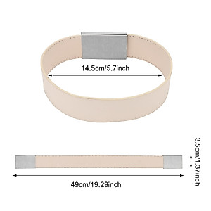 Magnetic Curtain Tiebacks Leather Curtain Outdoor Ties Modern Tie Backs Drapes Curtains Buckle Drapery Holdbacks for Home Office Cafe Balcony Decor 2 Pcs (Rice White)