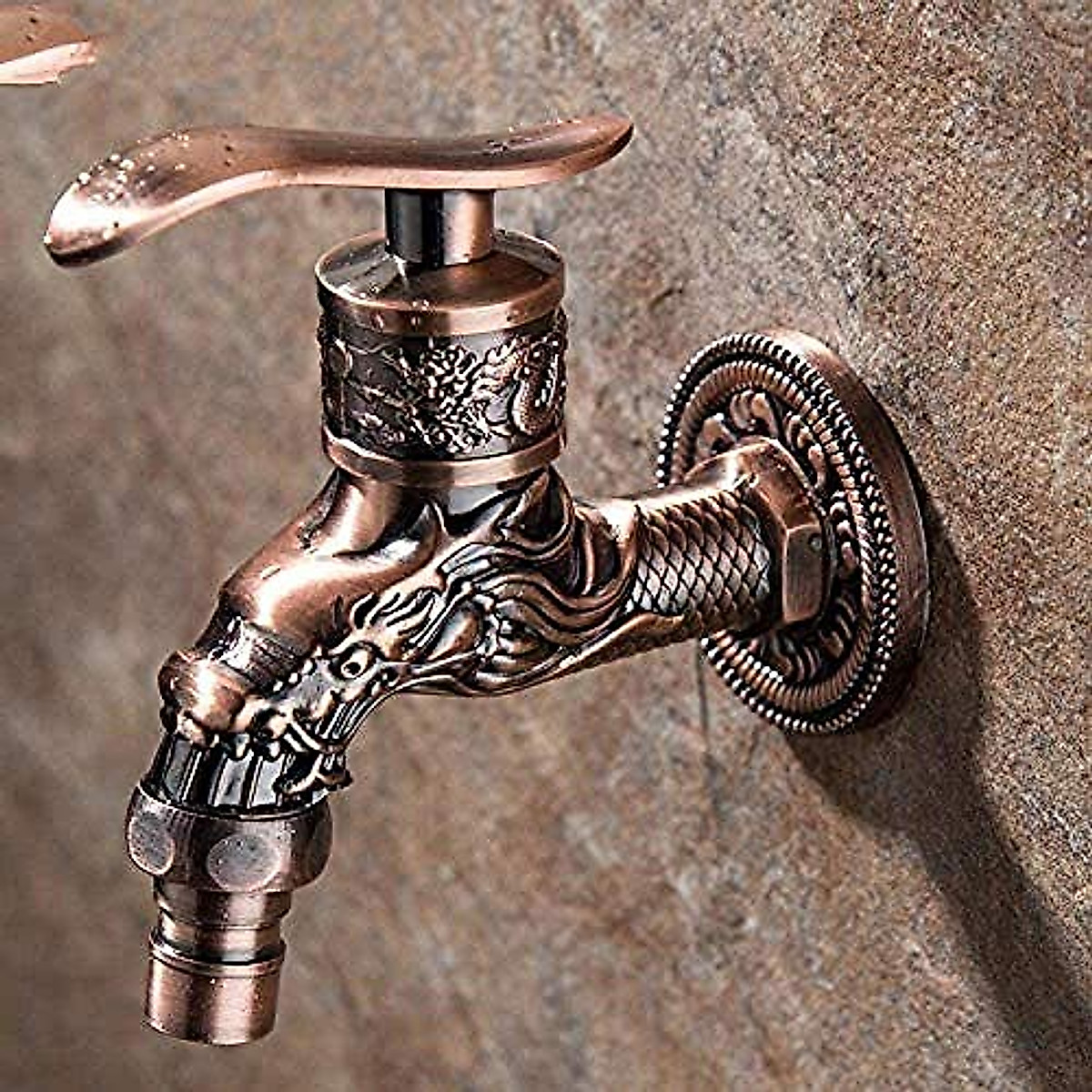 NZDY Faucet Mount Zinc Alloy Antique Red Bibcock Decorative Outdoor Gardenwasher Mop Toilet Tap