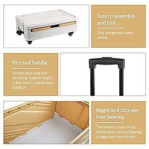 XCBYT Storage Bins with Wheels, Foldable Cart with Wheels Storage Bins Rolling Crate Collapsible Cart with Wheels Teacher Cart on 4 Universal Wheels Shopping Cart