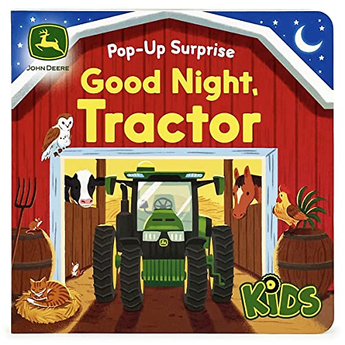 John Deere Kids Good Night Tractor on the Farm: Deluxe Lift-a-Flap & Pop-Up Surprise Board Book, Ages 2-6