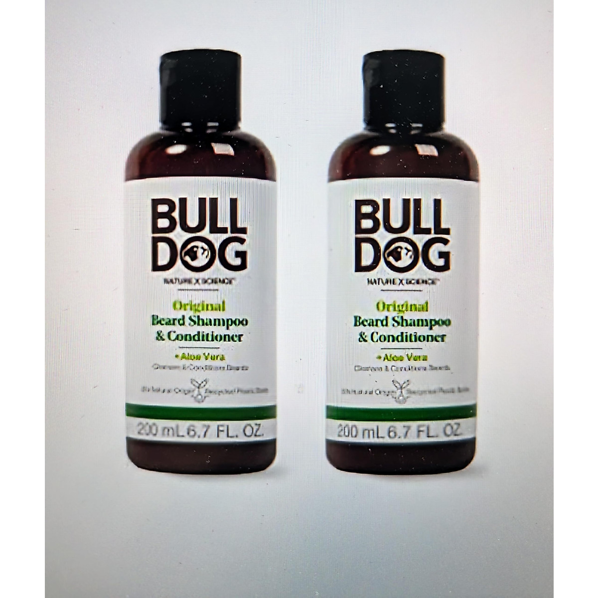 Bulldog Mens Skincare and Grooming for Men Original Beard Shampoo and Conditioner, 6.7 Ounce, Pack of 2