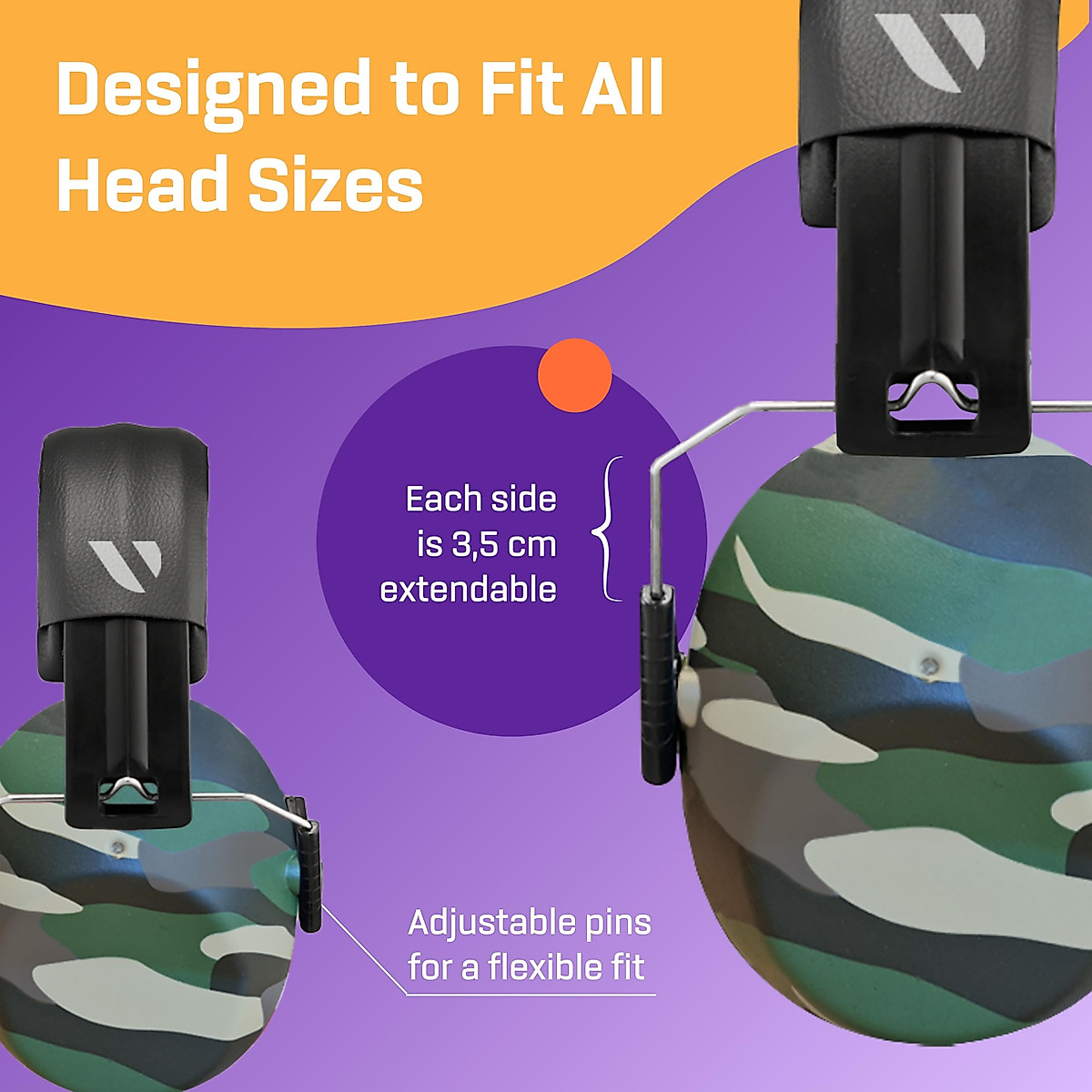 Vanderfields Hearing Protection Ear Muffs for Noise Reduction, 26dB Certified, Noise Cancelling Safety Ear Protection for Shooting, Adult Headphones for Lawn Mowing, DIY, Construction, Woodworking