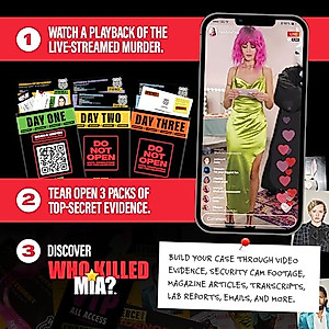 WHAT DO YOU MEME? Who Killed Mia — A Modern Murder Mystery Game True Crime Solving Games for Adults, Find Out who Killed Influencer Mia Star, for True Crime Fans