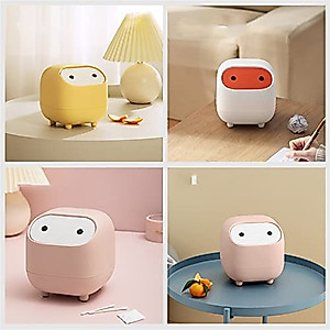CZDYUF Cartoon Cute Ninja Tabletop Trash Can Home Lazy Mini Double Clashing Press Trash Can with Lid Garbage Bin Desk Trash Can ( Color : OneColor , Size : As The Picture Shows )