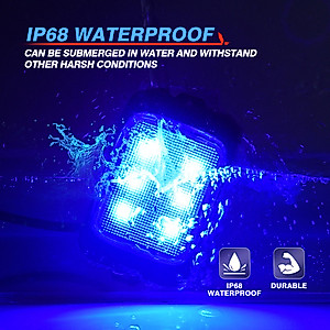 MICTUNING 4 Pods C3 RGBW LED Rock Lights - Underglow Multicolor Neon Light (Not inlcude controller)