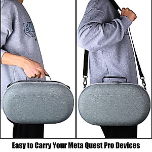 Aenllosi Hard Carrying Case Compatible with The Meta Quest 3S/Oculus Quest 3/Pro VR Headset,Touch Controller,Charging Dock & Other Accessories(Black Inner Blue,Case Only)