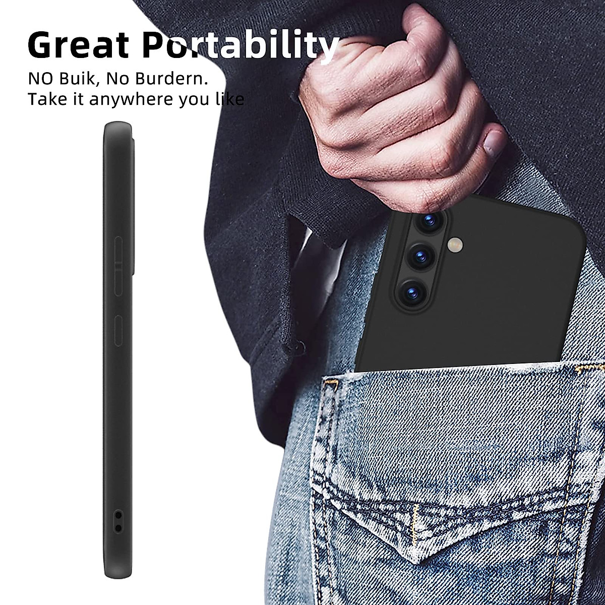 X-level Samsung Galaxy A54 5G Case Slim Fit Soft TPU Super Ultra-Thin [Guardian Series] A54 5G Phone Back Cover Light Protective Matte Finish Coating Case Compatible Samsung A54 5G-Black