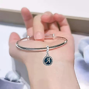 Chili Jewelry Sparkling Blue Letter C Charm Personalized Initial Name Jewelry Compatible With Pandora Charms Bracelets