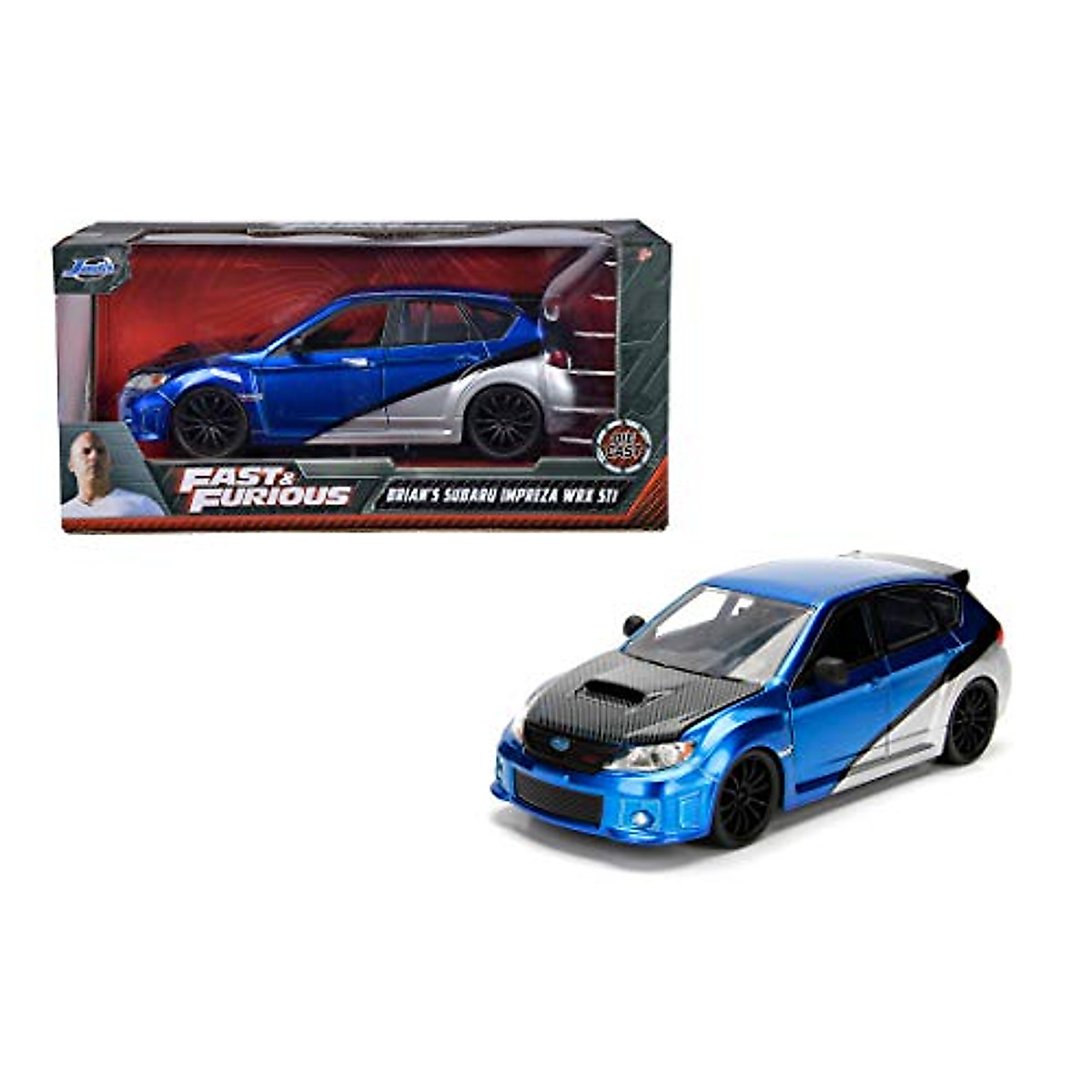 Jada Toys Rubber Tires 1:24 Fast & Furious - Brian's Subaru Impreza WRX STI, Blue (99514)