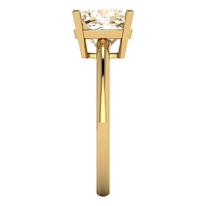 Clara Pucci 2.4ct Cushion Cut Solitaire Genuine Natural Morganite Wedding Bridal Designer art deco Anniversary Ring 14k Yellow Gold