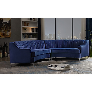 Eafurn 140.94" Symmetrical Curved Modular Sectional Sofa, 6 Seaters Oversized Semi Circular Couch with Metal Legs and Pillows, Modern Tufted Corner Sofa&Couch for Living Room Apartment Big Places