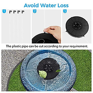 iYeHo Solar Powered Fountain Pump for Bird Bath,2021 Latest Upgraded Free Standing Solar Panel Water Pump for Garden Backyard Pond Pool Outdoor