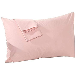 COTTON STICH Toddler 12x16 Zipper Pink Solid Pillowcase Set of 2, 600 Thread Count Egyptian Cotton Decorative Hotel Quality Mini Throw Pillow Insert