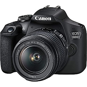 Camera EOS 2000D (Rebel T7) DSLR with 18-55mm f/3.5-5.6 3 Lens Kit Bundled with + 64GB Memory Card, Extra Battery, 3PC Filter Kit, Tripod, Case + Complete Photo Bundle - International Model