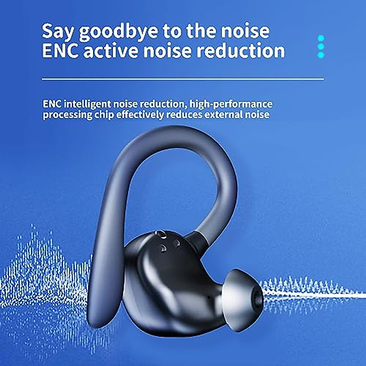 Wiykasenbos Bluetooth earpiece Open Ear Earbuds air Conduction Headphones with Microphone Noise canceling Headphones for Cell Phone IPX7 Waterproof Headphones for Sport, Running