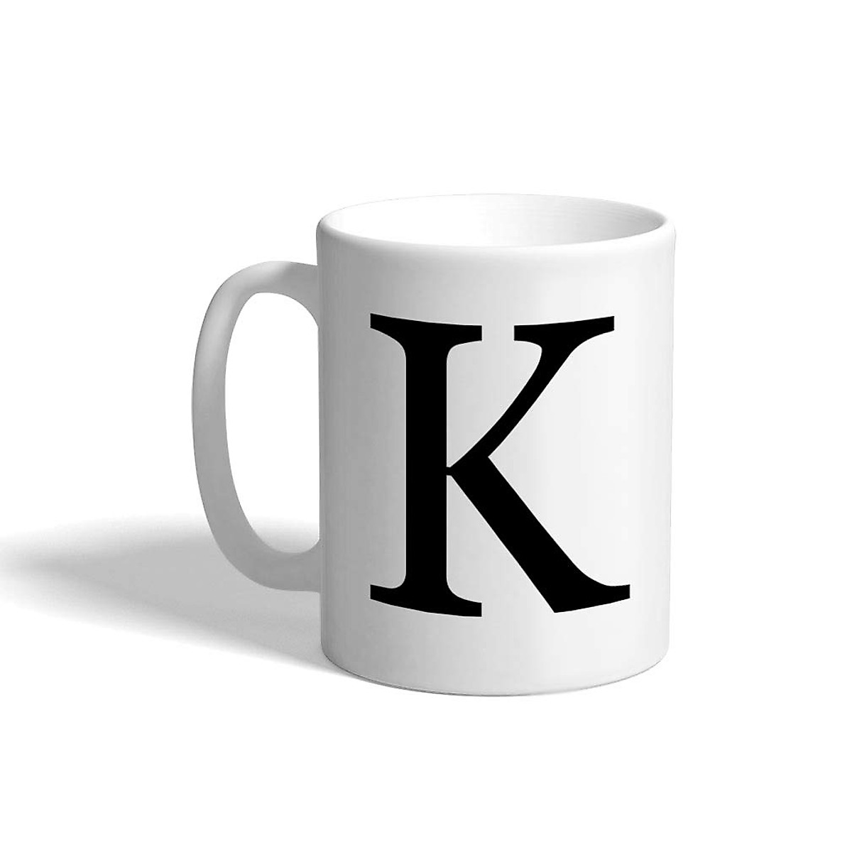 Custom Coffee Mug 11 Ounces Alphabet Letter Monogram K Ceramic Tea Cup Design Only