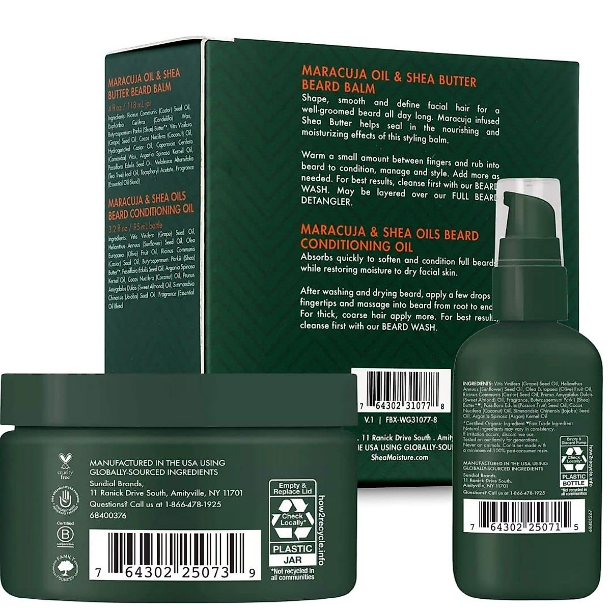 SheaMoisture Beard Care Gift Set – Beard Oil & Beard Balm Scented with Essential Oils, Christmas Gifts for Men (2 Piece Set)