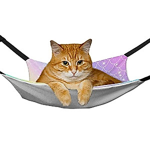 Gradient Star Fish Scales Pet Hammock Bed Guinea Pig Cage Hammock Small Animal Hanging Bed for Ferret, Chinchilla, Puppy and Other Small Animals