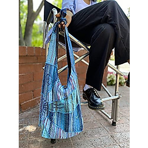 Original Collections Turquoise Embroidered Peace and Sunrise Crossbody Sling Boho Purse Handbag