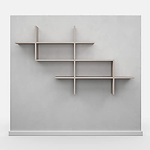 Ada Home Décor Warren Wall Shelf, 59'' x 32.5'' x 8.5'', Light Mocha