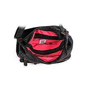 KARLA HANSON Charlotte Pre-Washed Women's Crossbody Hobo Organizer Bag (Black)