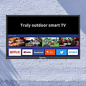 SYLVOX 43 inch Outdoor TV, Smart TV Waterproof 4K LED Outdoor Television with Dual Speakers, Ultra-Thin High Resolution, Support Bluetooth & Wi-Fi, Deck Series Suitable for Partial Sun Areas
