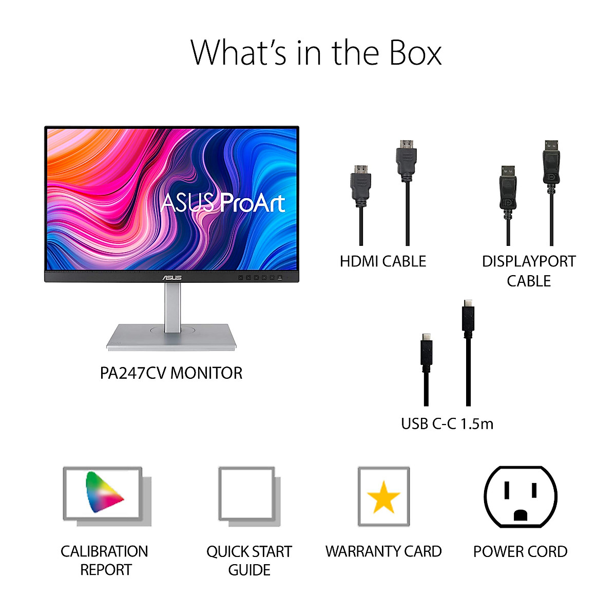 ASUS ProArt Display PA247CV 23.8” Monitor, 1080P Full HD, 100% sRGB/Rec. 709, IPS (RENEW) (Renewed)