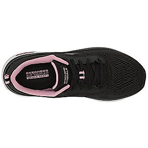Skechers Women's GO Walk Hyper Burst-Space Insight Sneaker, Black/Pink, 7.5