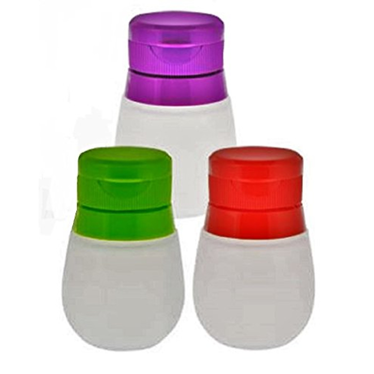 Guffman Small Travel Food Dressing Storage Silicone Bottle Containers, 3 Set
