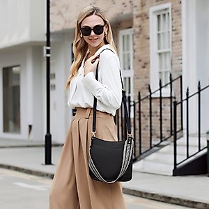 CLUCI Crossbody Bag Purse for Women 2Pcs Leather Hobo Handbag Wallet Set With 2Adjustable Guitar Strap Shoulder Handbag