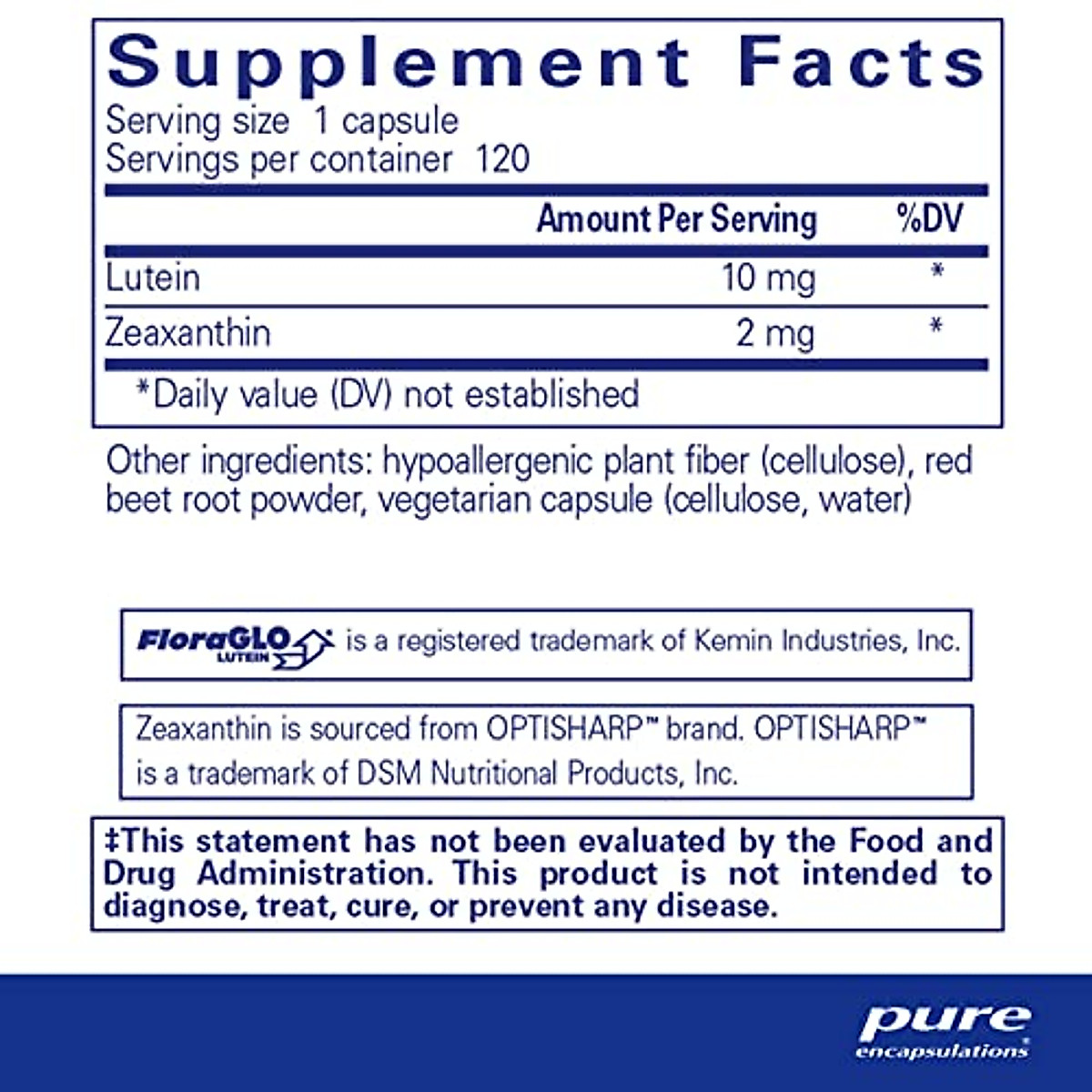 Pure Encapsulations Lutein/Zeaxanthin | Supplement to Support Overall Vision Function and The Macula* | 120 Capsules