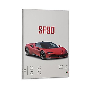 Car Poster Ferrari F40 Supercar Posters Racing Car Canvas Wall Art For Boy's Bedroom SuperCar Wall Decor Frame-style 12x18inch(30x45cm)