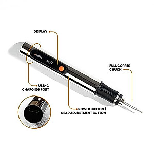 Culiau's Customizer Engraving Pen: Ultimate Cordless Portable for Artists & DIYers - Engrave 50+ Surfaces - Beginner Friendly - Rechargeable - Free 30 Bits & Mastery Guide
