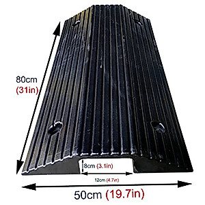 Threshold Ramp, Threshold Wheelchair Ramp Threshold Ramp for Wheelchair, Sturdy Curved Handicap Mobility Scooter Ramp, Home Transition Ramps with Anti Skid Surface, Easy to Mount ( Color : Black , Siz