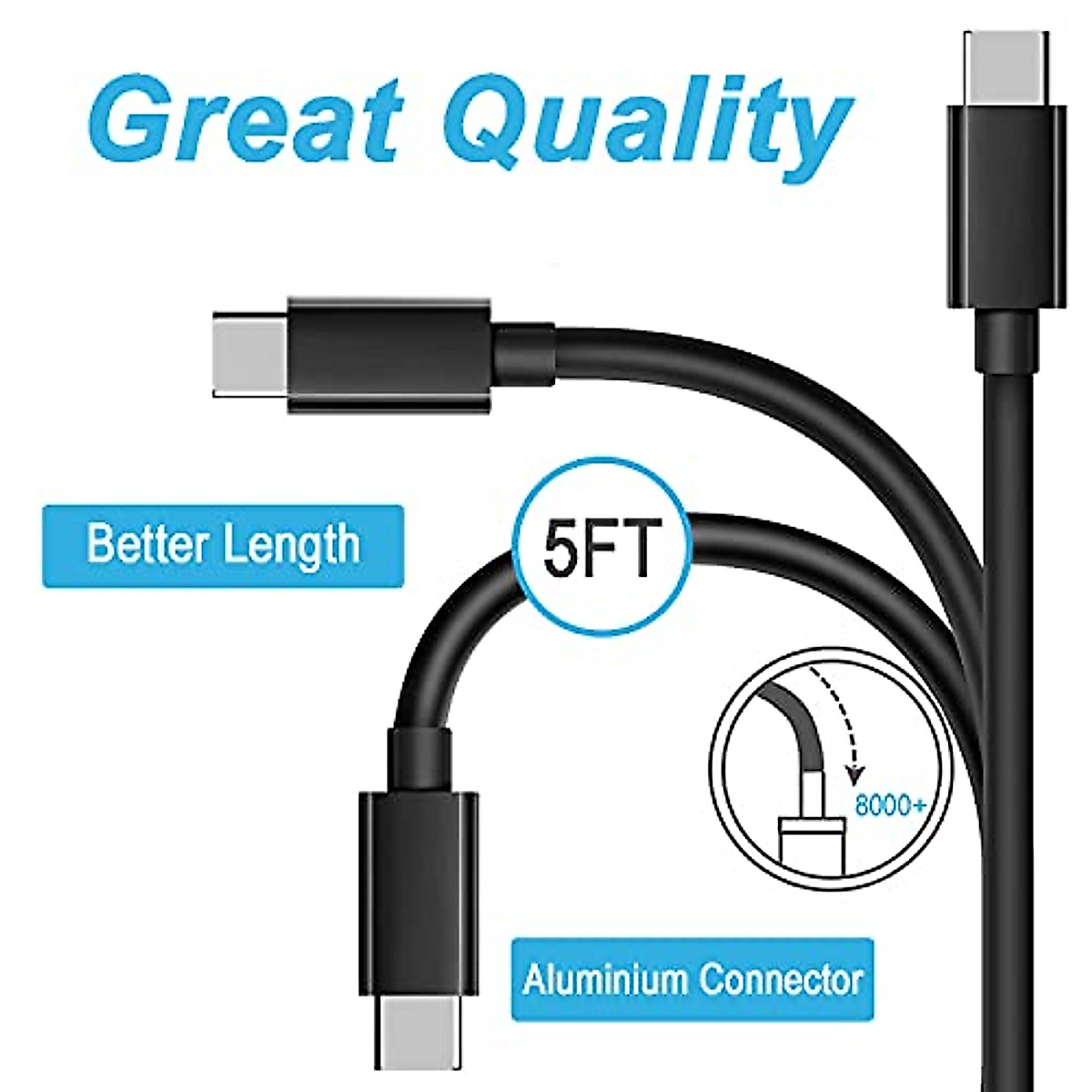 6Ft USB-C Wall Charger Cable Compatible for Jitterbug Lively Smart 3rd Generation, Jitterbug Flip 2nd Generation USB Type C Charger Cord