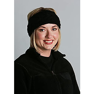 HEAVENLY HIMALAYAN Head Band - 100% Handmade, Soft Nepal Wool - Support Moms in Ethically Made Business - Thick Extra Wide Winter & Summer Fabric Ear Warmers Headbands for Women - Black Head Wrap