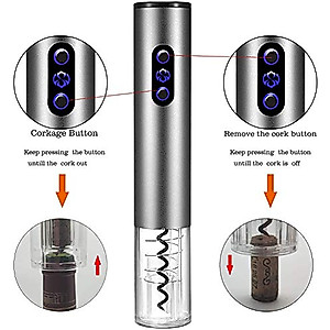 Wine Opener Electric,Wine Bottle Opener, Rechargeable Corkscrew with USB Charging Line,Pourer, Foil Cutter, Vacuum Pumping Stopper Battery Powered Cordless Wine Opener Kit
