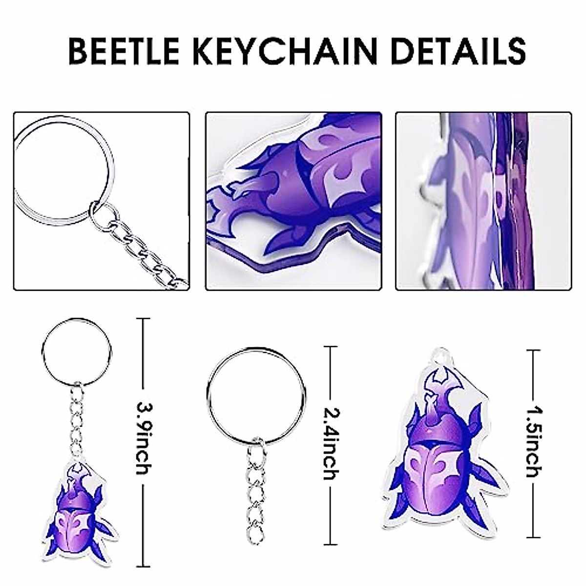 19.2 Inch Weighted Insect Beetle Plush Adorable Realistic Bug Beetle Stuffed Animal for Kids to Hug, Play, and Companionship (Bonus Beetle Keychain)