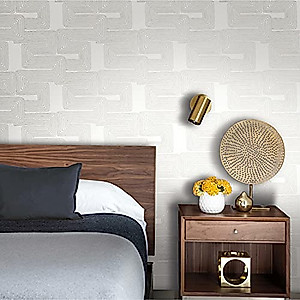 RoomMates RMK12214PL Nikki Chu Ivory White Zulu Signature Peel and Stick Wallpaper