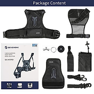 Sevenoak Dual Camera Holster Strap for Canon Nikon, Multi Carrying Chest Vest System for Canon 6D 600D 5D2 5D3 Nikon D90 Sony A7S A7R A7S2 Panasonic Olympus DSLR Camcorder Climbing Wedding Travel