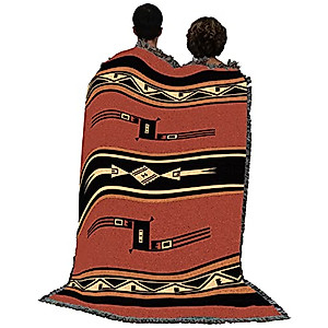 Pure Country Weavers Mesquite Earth Blanket - Southwest Native American Inspired - Gift Tapestry Throw Woven from Cotton - Made in The USA (72x54)