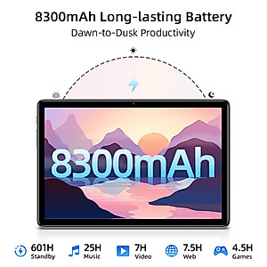 DOOGEE 2023 Newest Tablet T10, 10.1 Inch Android 12 Tablet, 8300mAh Long Lasting Battery, 15GB+128GB/SD 1TB Gaming Tablet PC, FHD+1920 * 1200/4G LTE Dual SIM/13MP+8MP Camera/TUV/Face ID/GPS| Blue