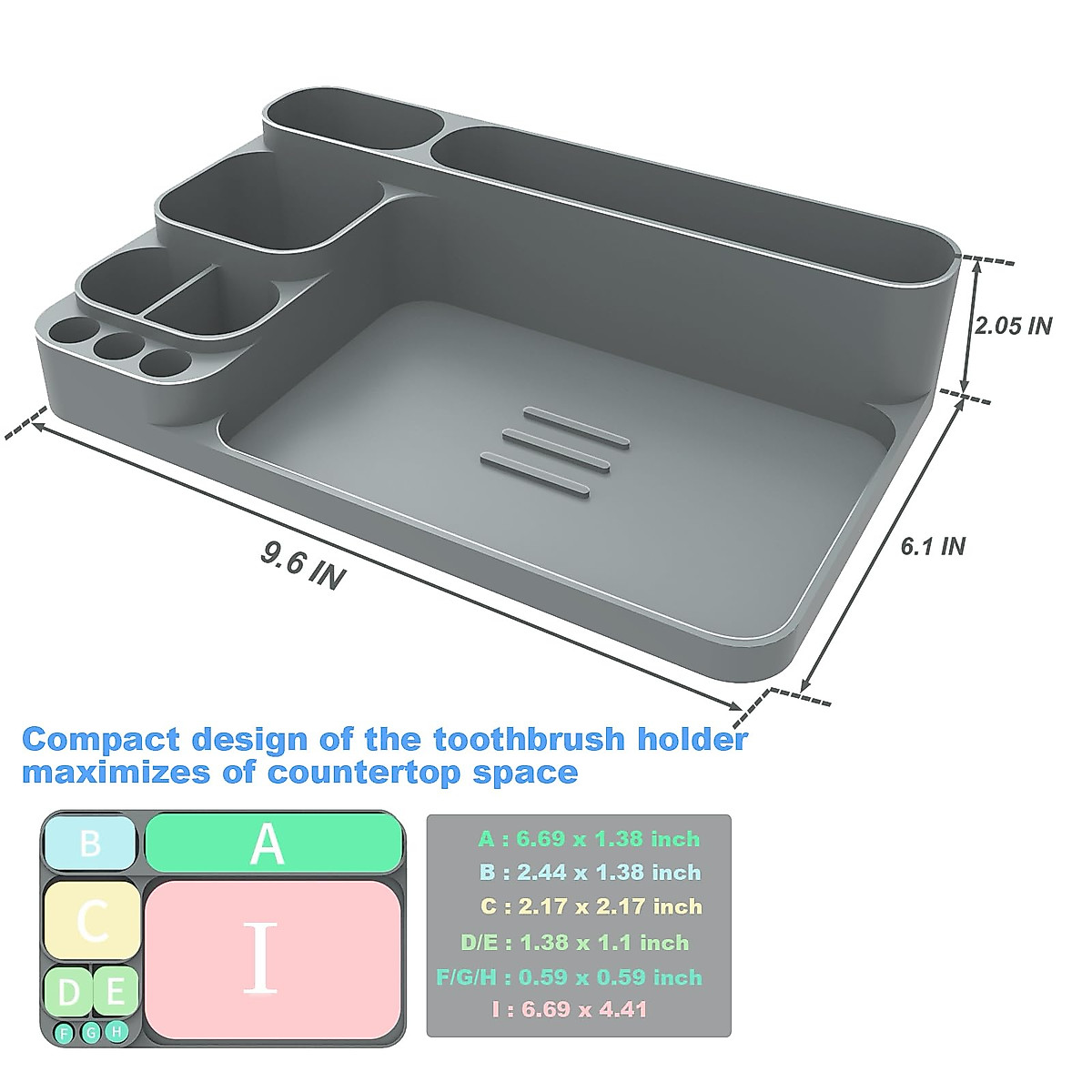 Bathroom Countertop Electric Toothbrush Toothpaste Organizer, Toiletry Counter Sink Silicone Organization Small Storage, Multifunctional Vanity Brush Stand, Green