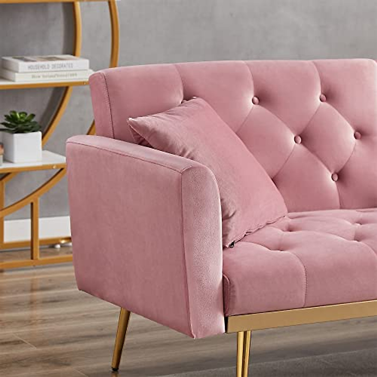 ERYE Modern Convertible Futon Sofa Bed, Functional Adjustable Upholstered Loveseat,Compact Foldable Love Seat,Comfy Sleeper Daybed Reversible Recliner Sofa & Couch
