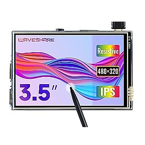 Waveshare 3.5inch Resistive Touch Display, Compatible with Raspberry Pi 5/4B/3B/Zero/Zero W/Zero 2W/Pico/Pico W/Pico WH, 480×320, IPS Screen, SPI