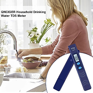 TDS Meter, Electronic Water Tester with 0-9990 PPM Measurement Range, Hand Held Digital Water Test Pen for Farming, Aquariums, Pools, Household Drinking Water (Blue)